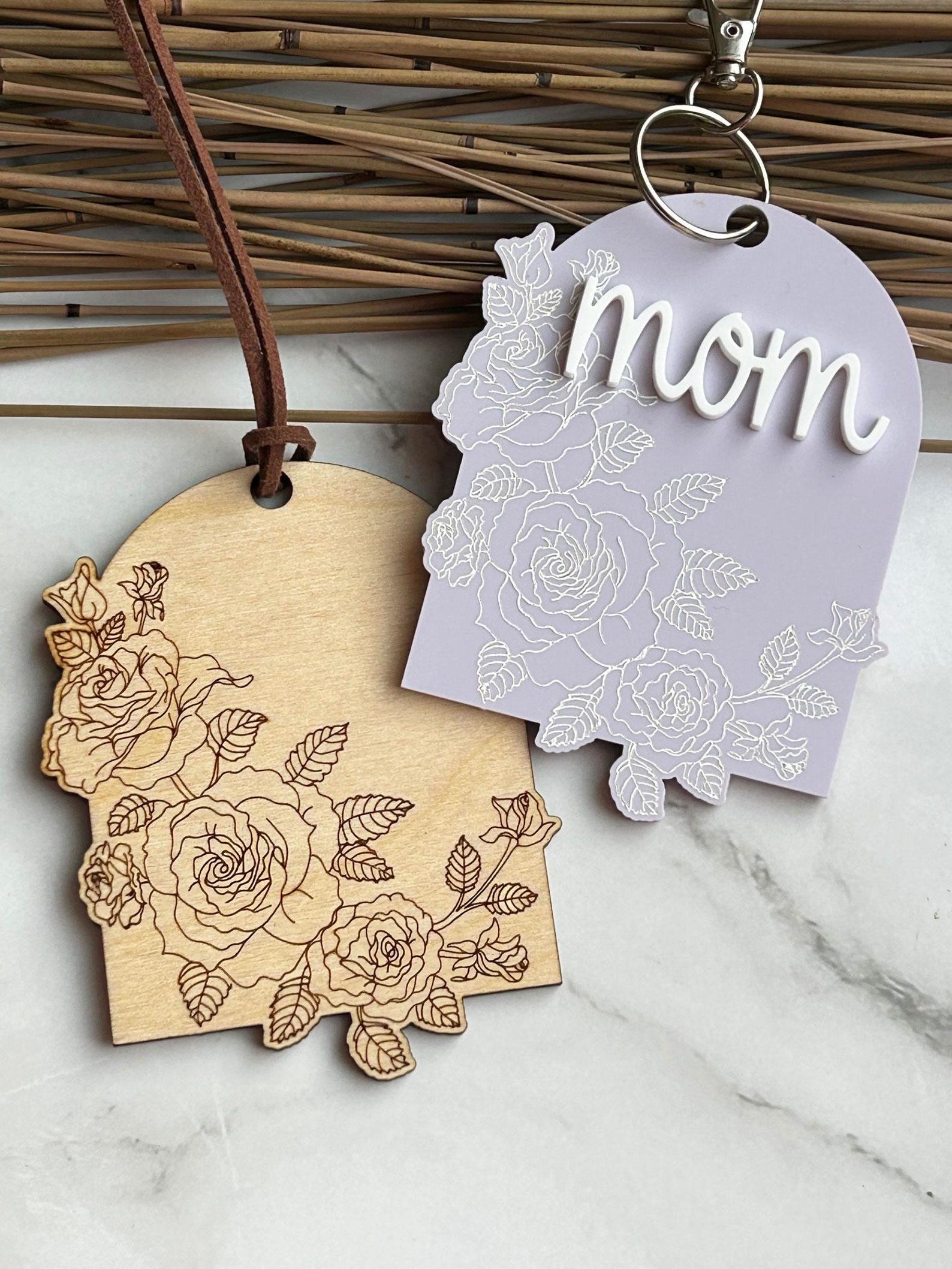 Floral Arched Name Tags Trio Score SVG Digital File GLOWFORGE Files ...
