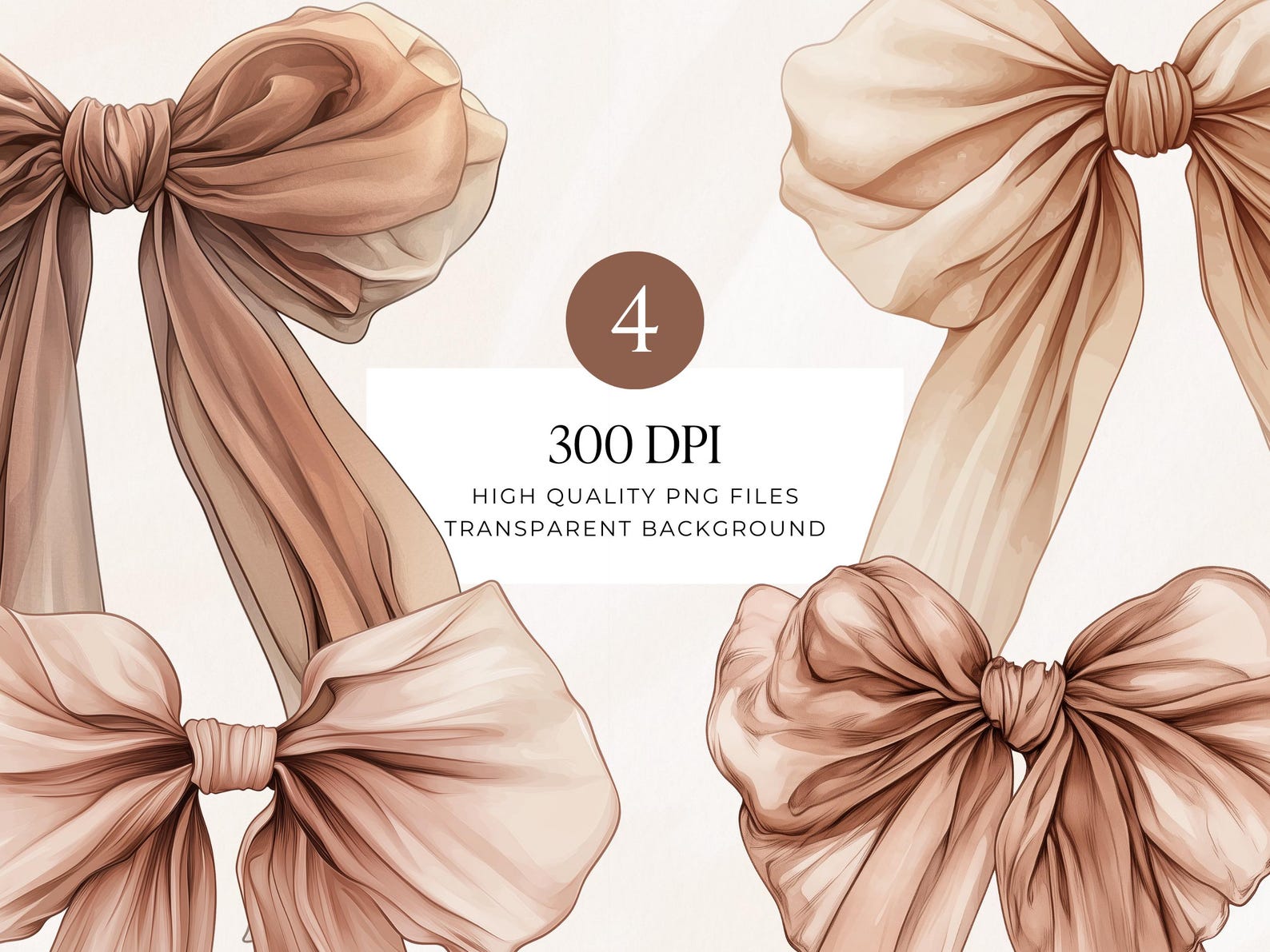 Coquette Bows Clipart, Mocha Mousse PNG, Cottagecore Aesthetic ...