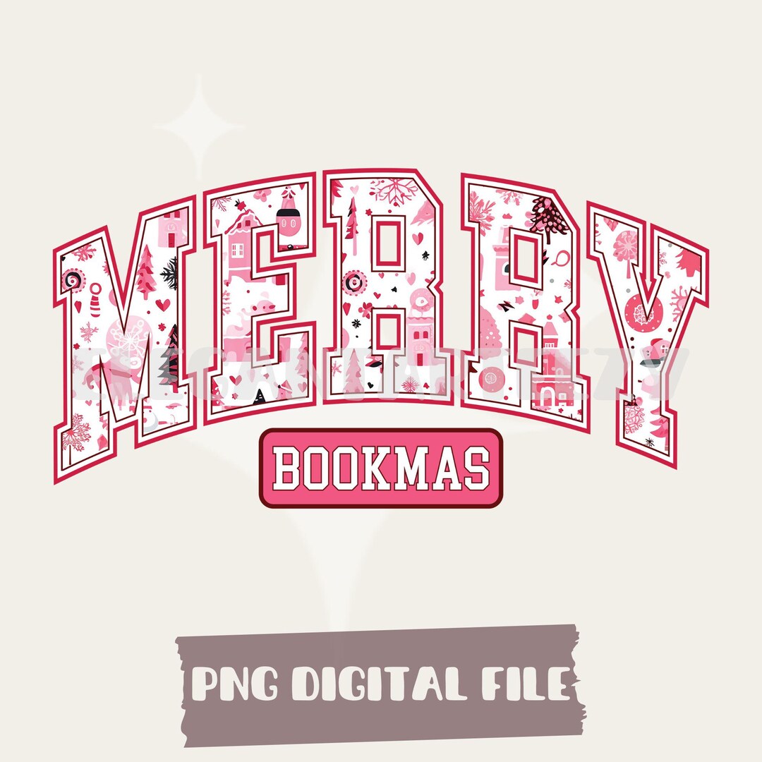 Merry Bookmas PNG, Christmas Bookish Png, Holly Jolly Reader Png ...