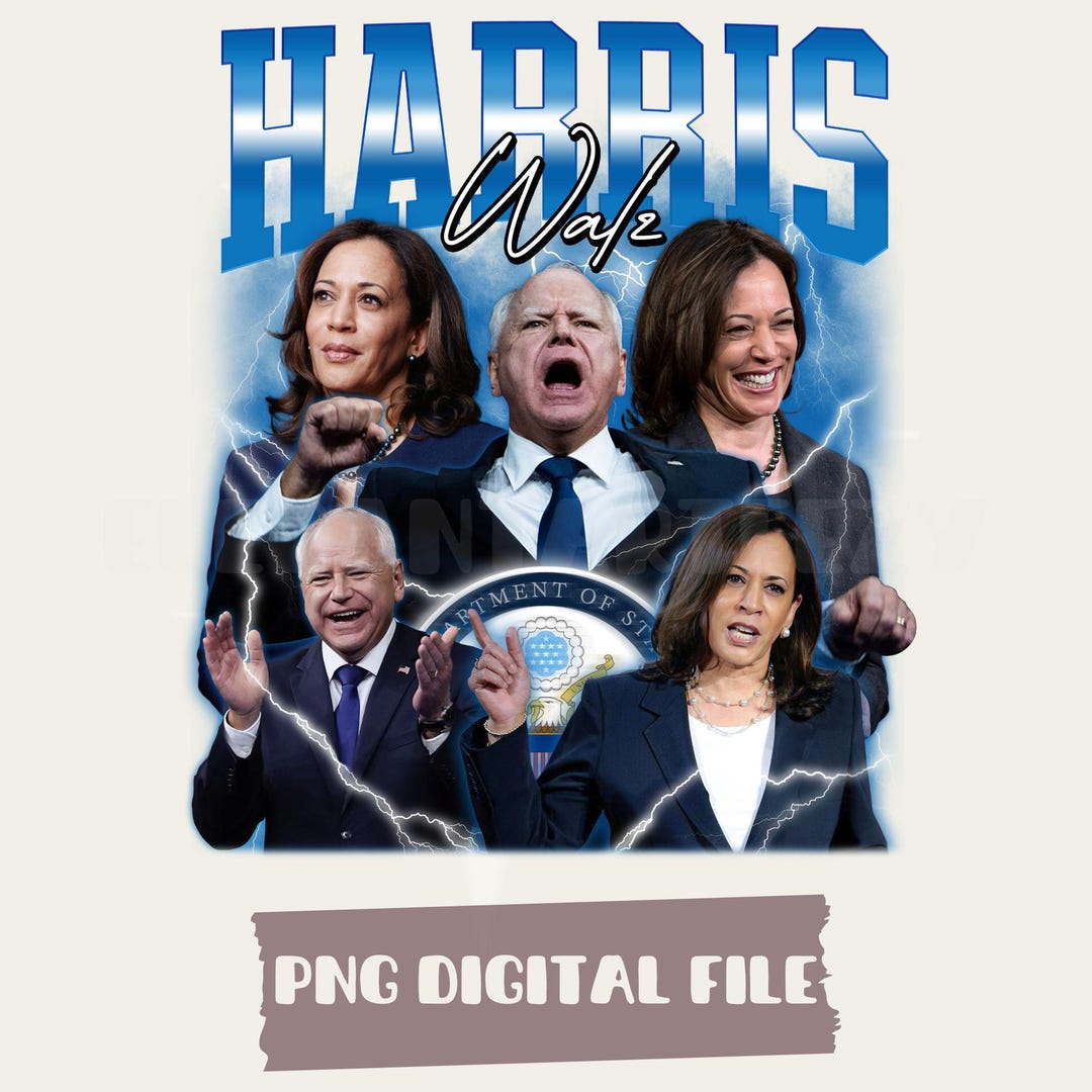 Kamala Harris Tim Walz PNG, Kamala Harris for President Png, Kamala ...