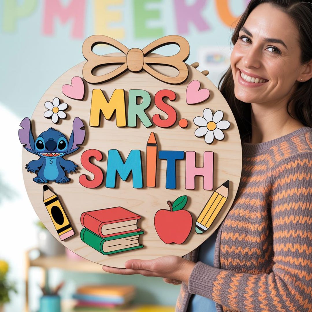 Custom Welcome Classroom Door Sign, Mickey Disney Teacher Sign,disney ...