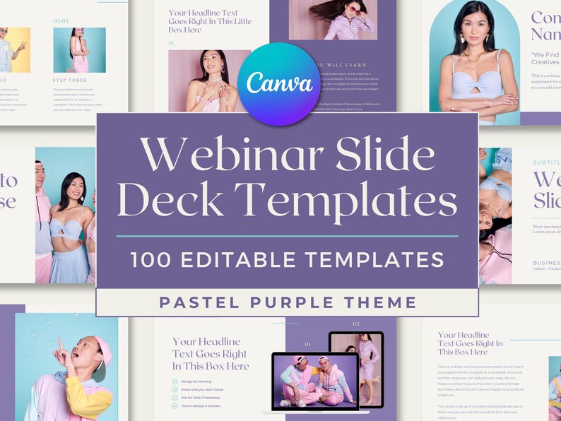 100 Canva Webinar Templates Pitch Deck Online Ecourse Slides Business ...