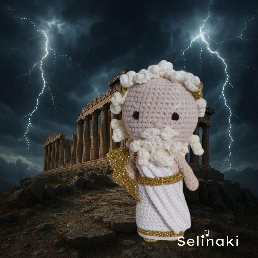 Handmade Zeus Doll - Greek Mythology Crochet Toy - Olympus God Figurine ...