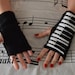 Hand Knitted Piano Fingerless Gloves Keyboard - Etsy