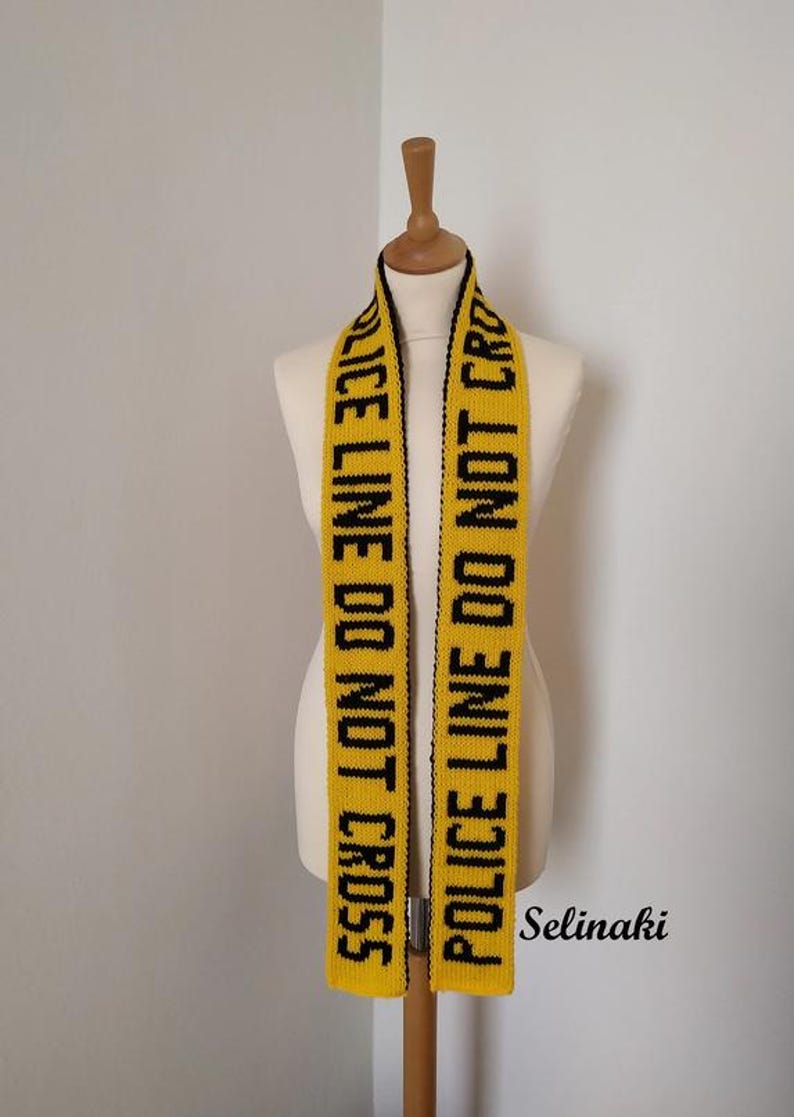 Hand Knitted Police Line Caution Tape - Etsy