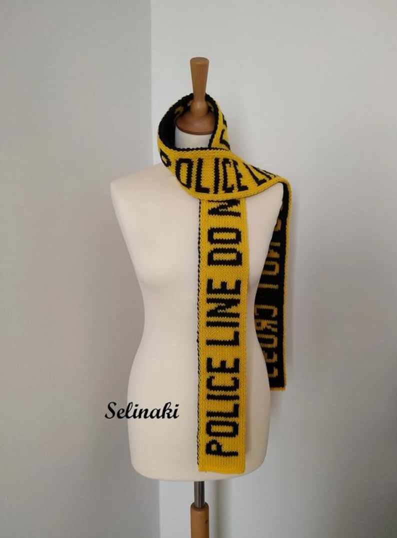 Hand Knitted Police Line Caution Tape - Etsy