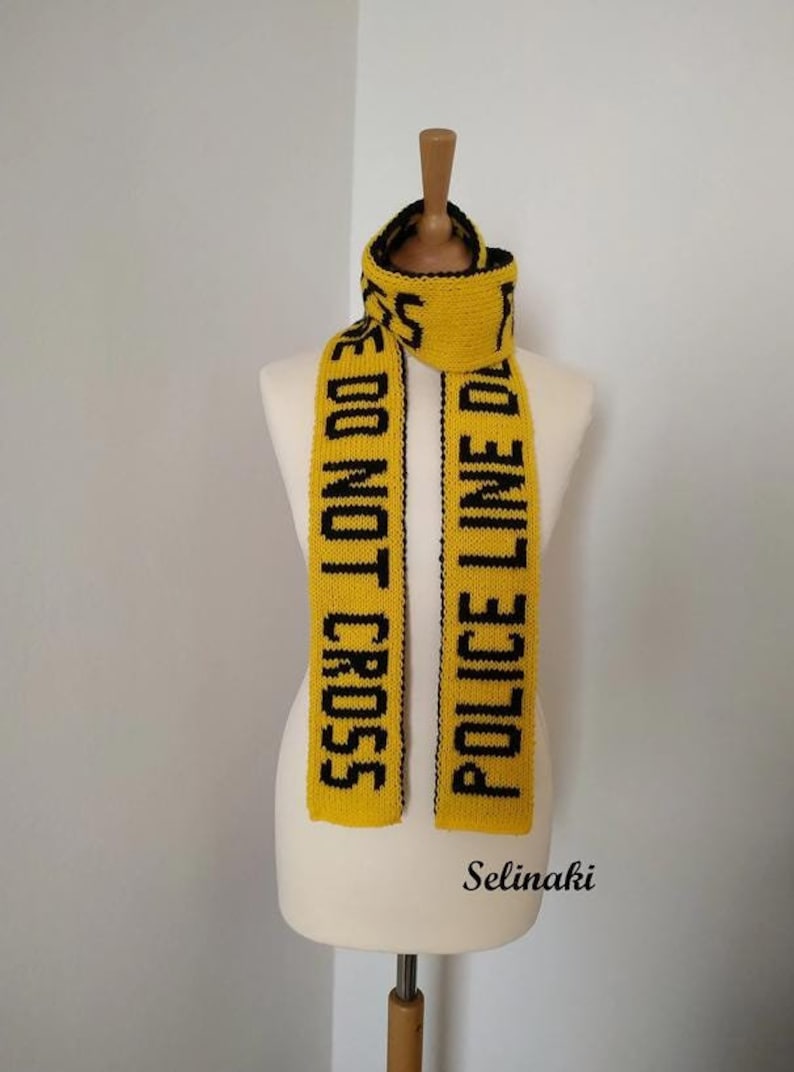 Hand Knitted Police Line Caution Tape - Etsy