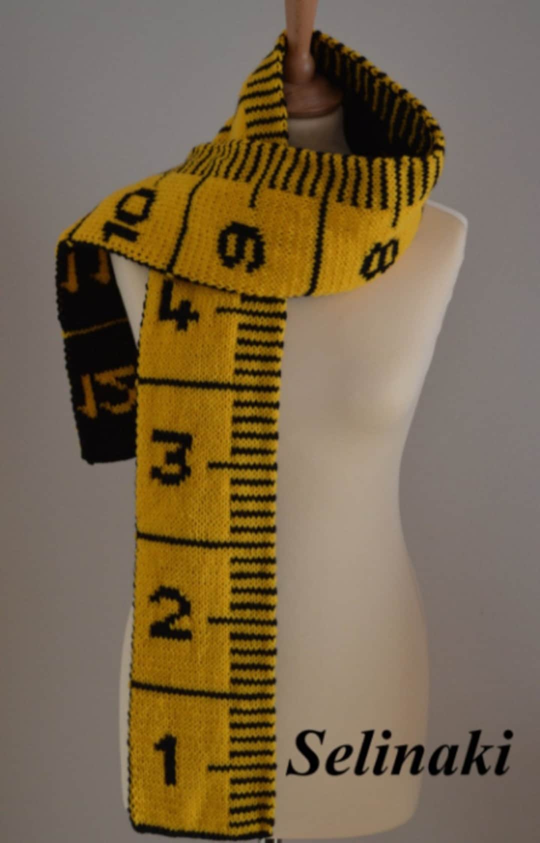 Hand Knitted Measuring Tape Scarf - Etsy