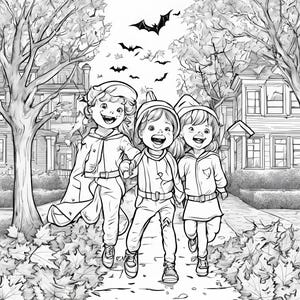 Printable Spooky Halloween Art Coloring Pages for Kids - Etsy