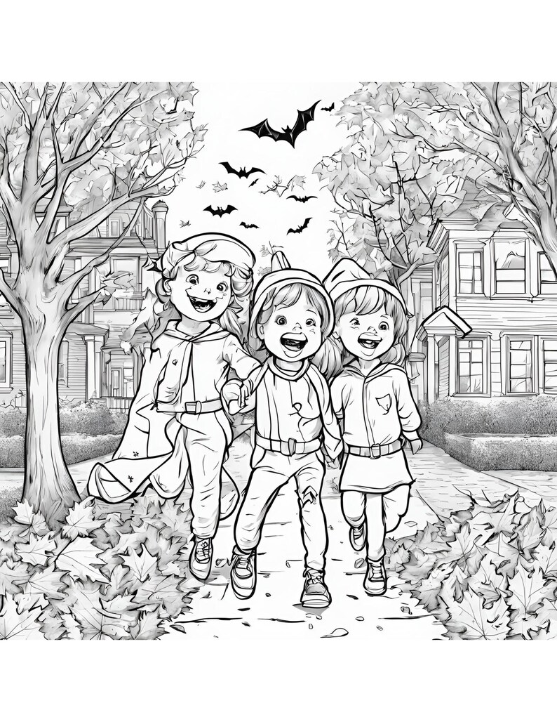 Printable Spooky Halloween Art Coloring Pages for Kids - Etsy