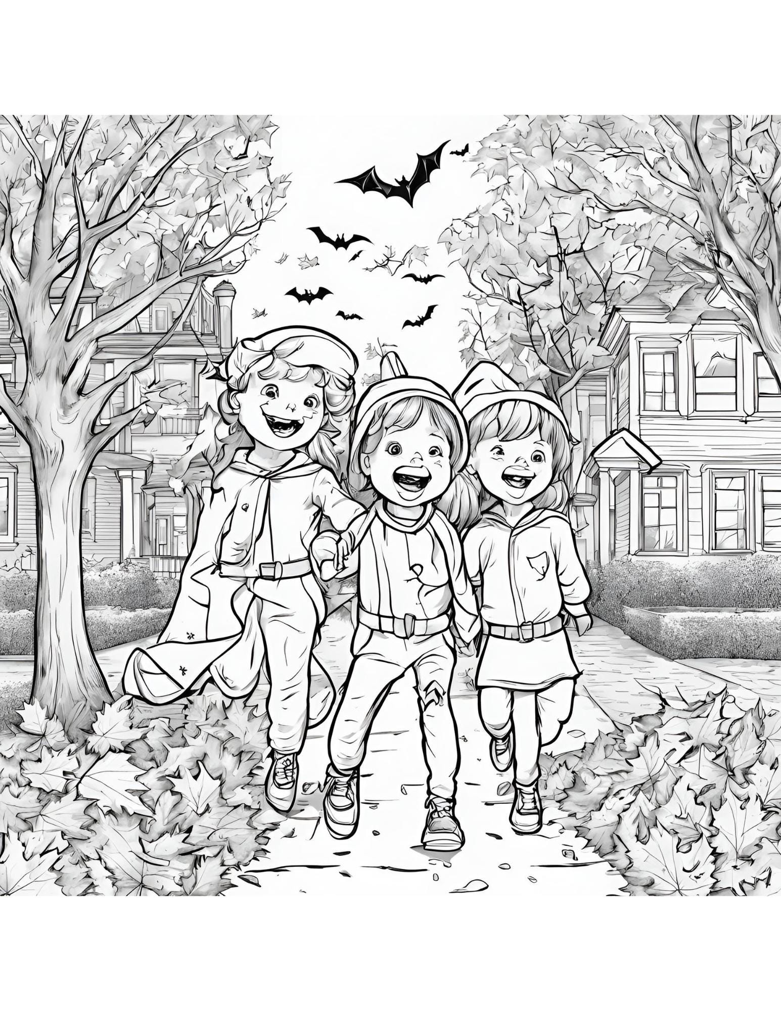 Printable Spooky Halloween Art Coloring Pages for Kids - Etsy