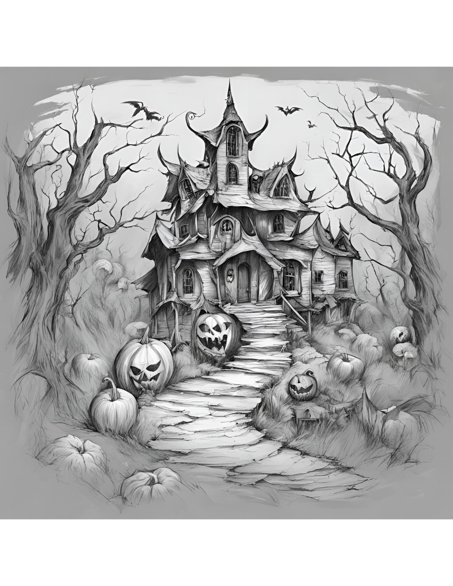 Printable Spooky Halloween Art Coloring Pages for Kids - Etsy