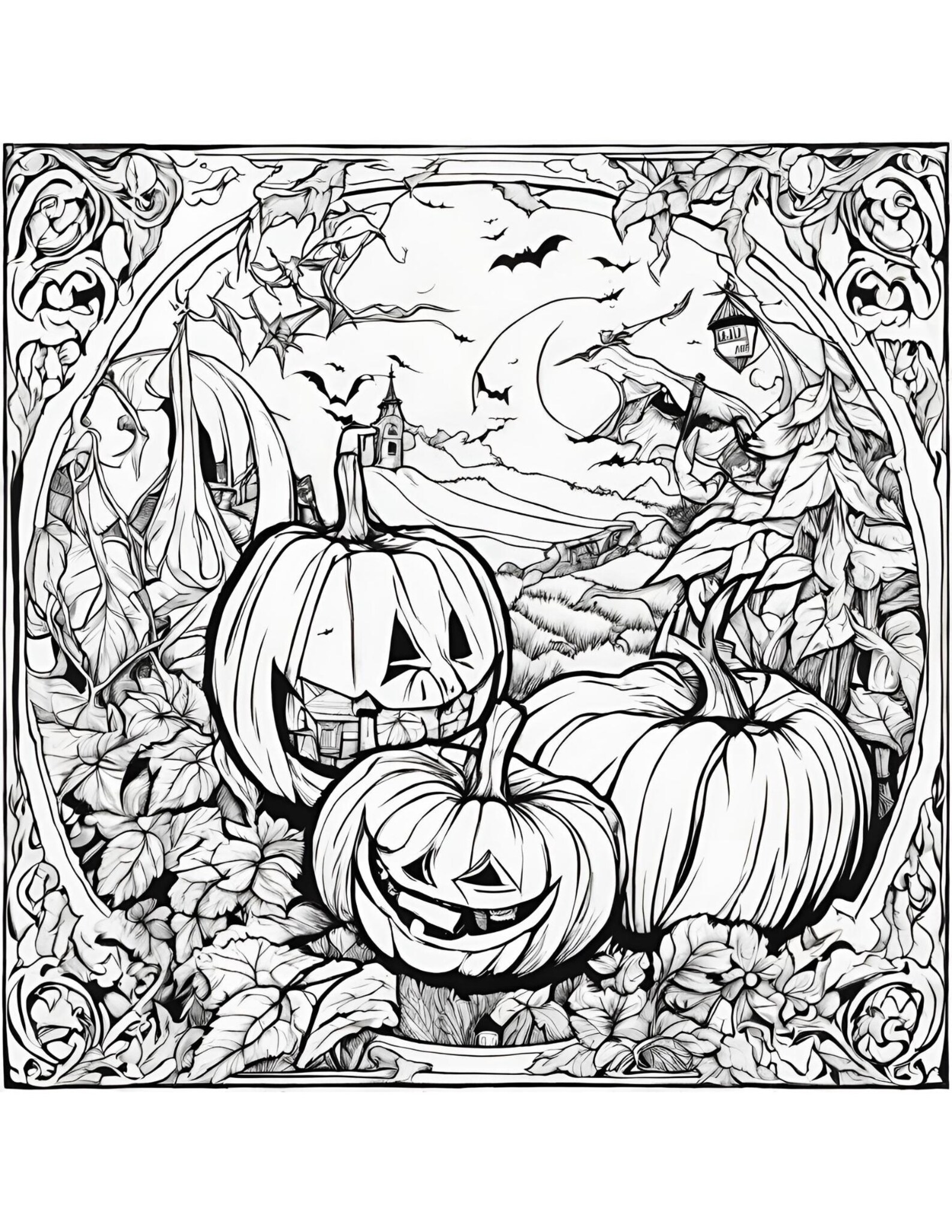 Printable Spooky Halloween Art Coloring Pages for Kids - Etsy