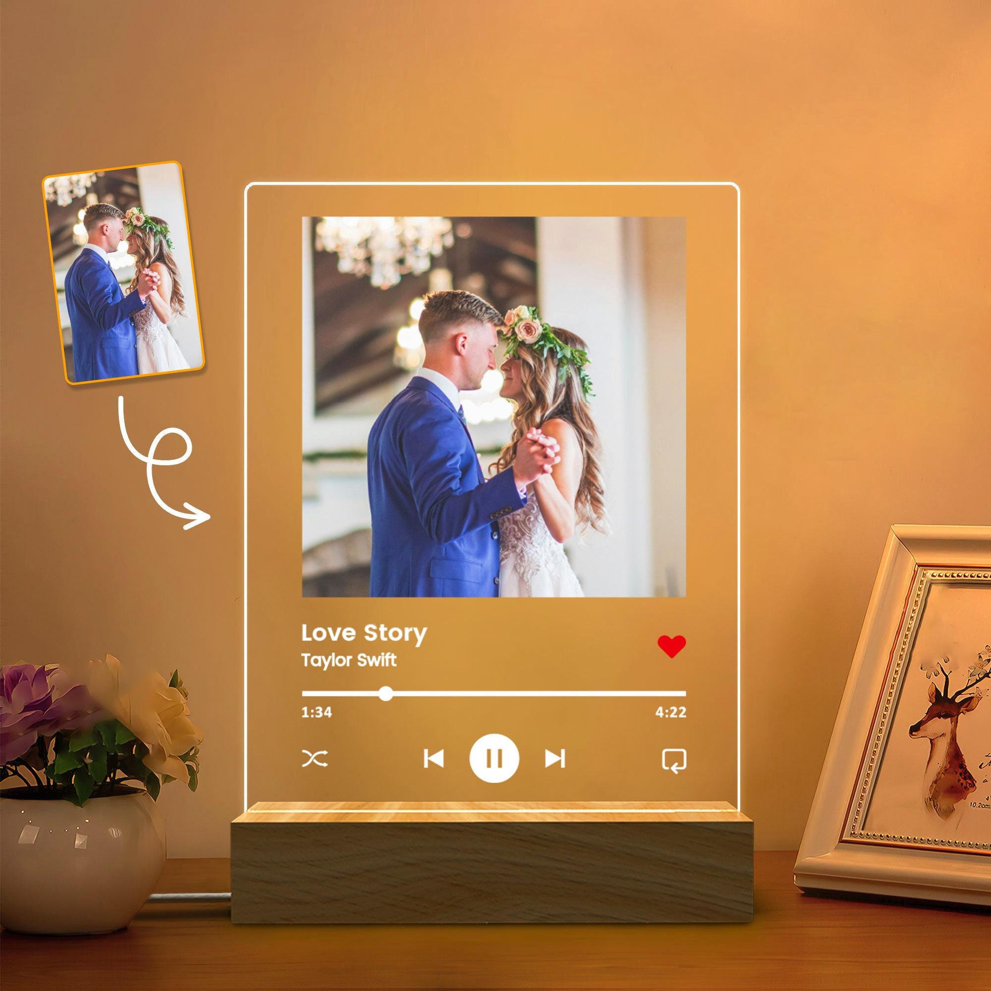 Custom Photo Music Plaque, Personalized Photo Frame, Album Cover Song ...