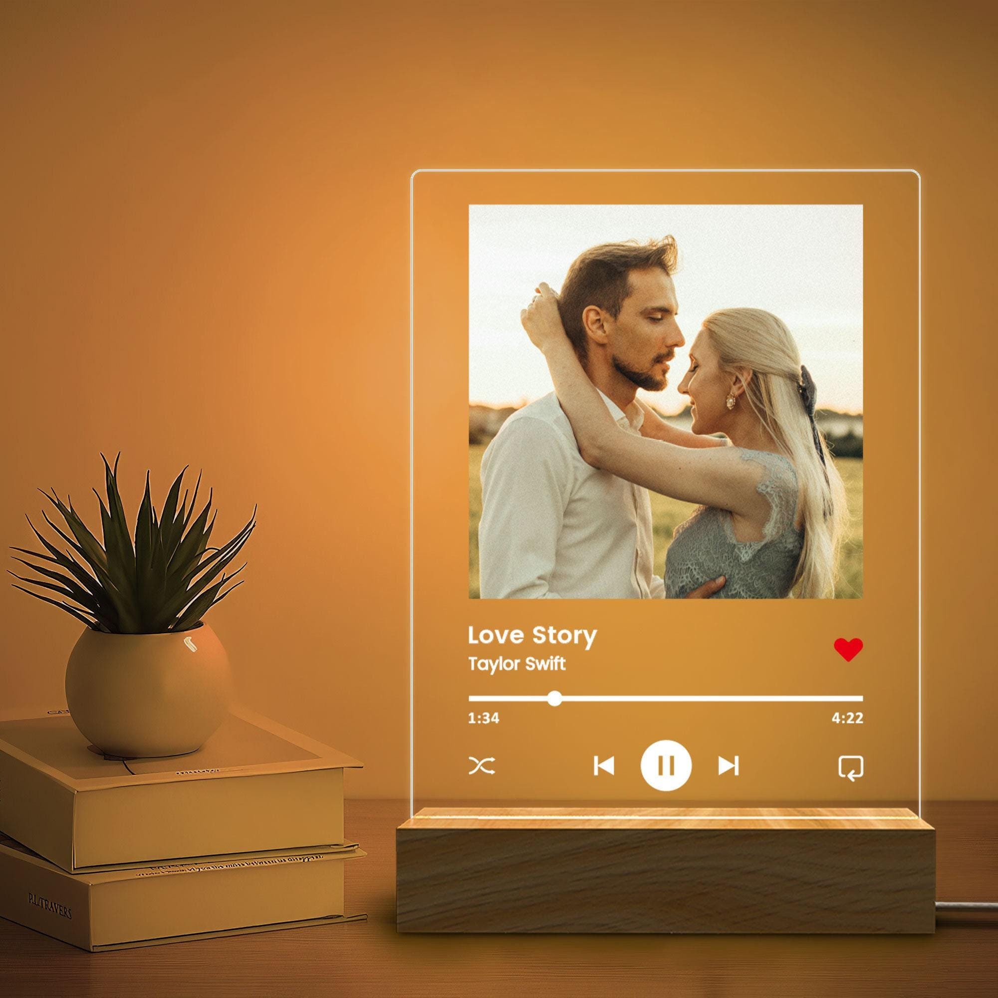 Custom Photo Music Plaque, Personalized Photo Frame, Album Cover Song ...