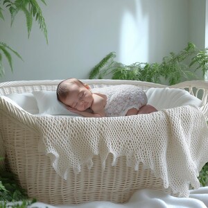 Newborn Crib Cot Digital Backdrop, Baby White Crib Cot, Digital ...