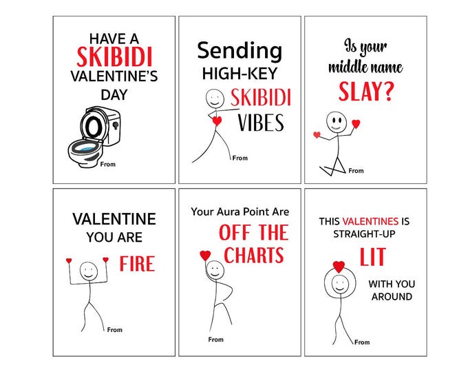 Slang Kids Valentine's Day Cards, Funny Printable Classroom Valentine ...