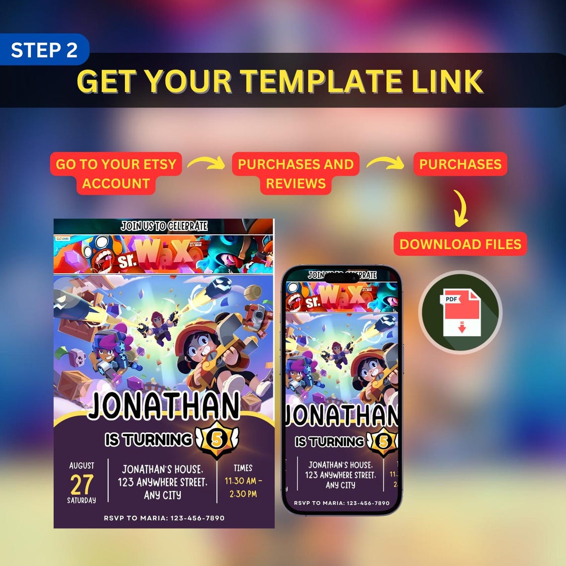 Brawl Stars Birthday Invitation, Brawl Stars Birthday, Brawl Stars ...