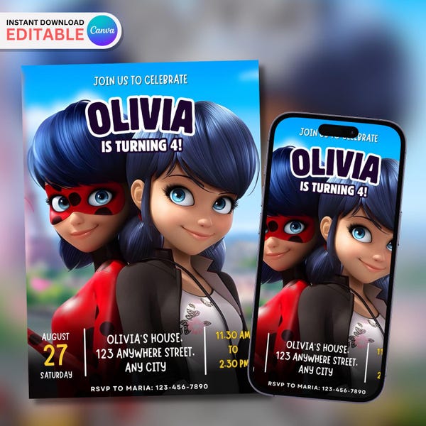 Ladybug Invite - Etsy