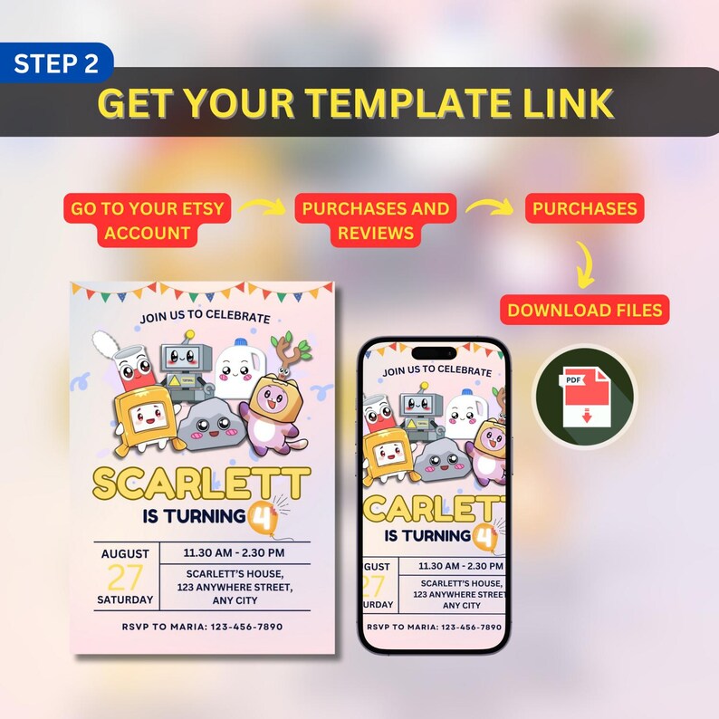 Lankybox Birthday Invitation, Lankybox Birthday, Lankybox Invitation ...