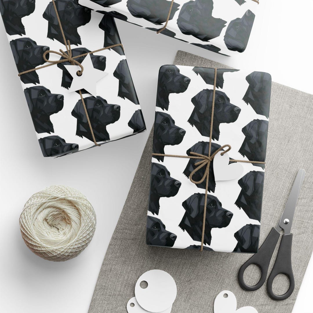Black Labrador Wrapping Paper Dog Gift Wrap - Etsy