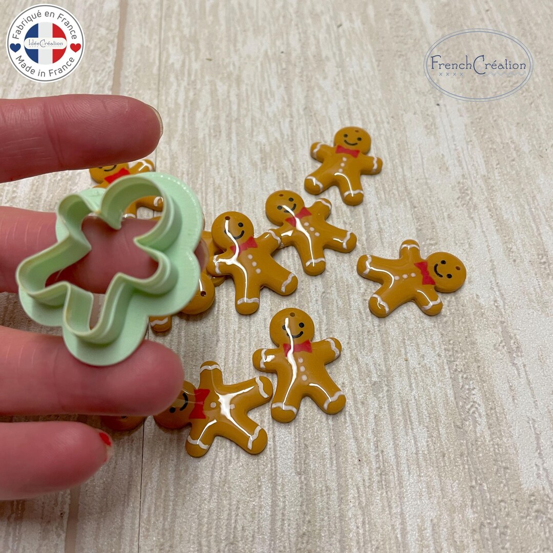 Gingerbread Man Cookie Cutters, Polymer Clay Jewelry Making, Christmas ...