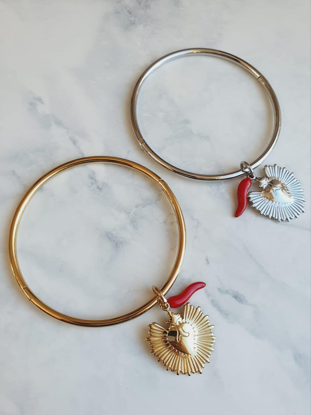 Lucky Charm Bangle - Gold - Etsy