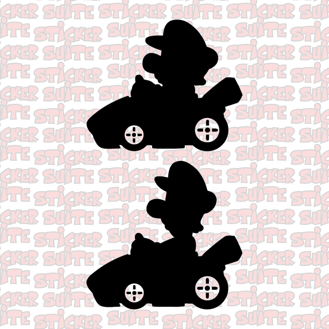 Mario Kart Silhouette Double Sticker/decal Choose Your Size and Colour ...