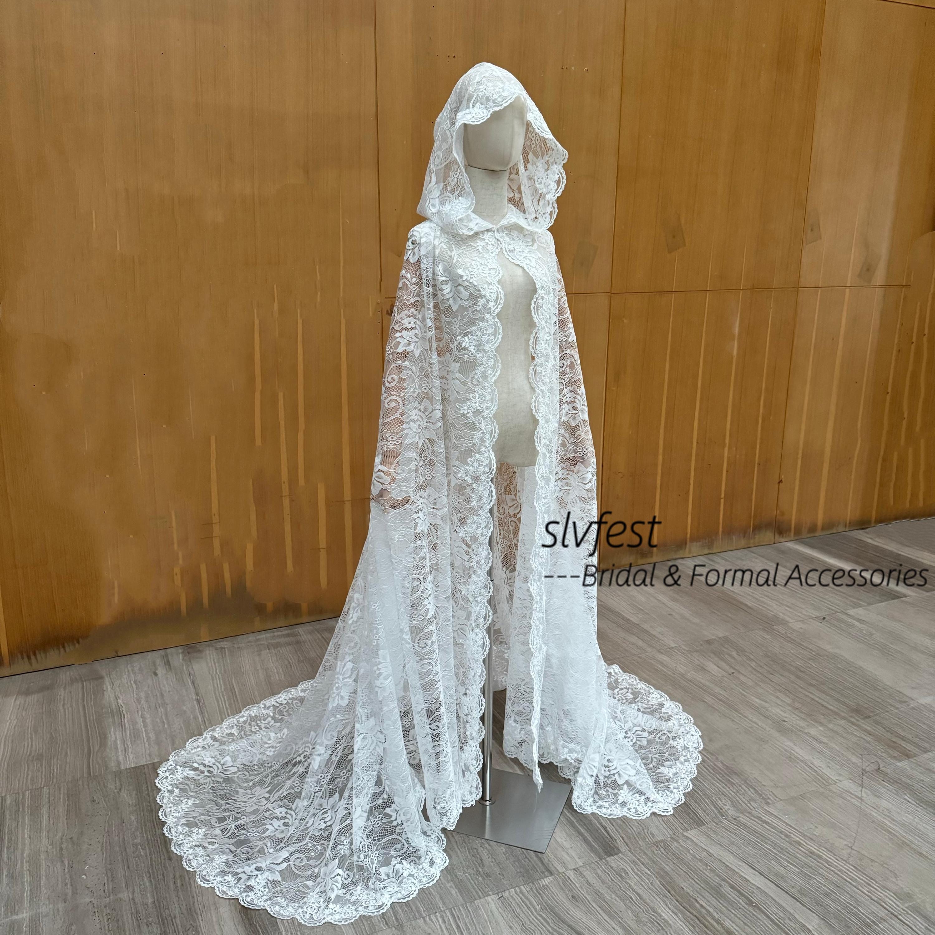 Full Lace Wedding Cape, Hooded Cape, Bridal Gown Accessories, Support ...