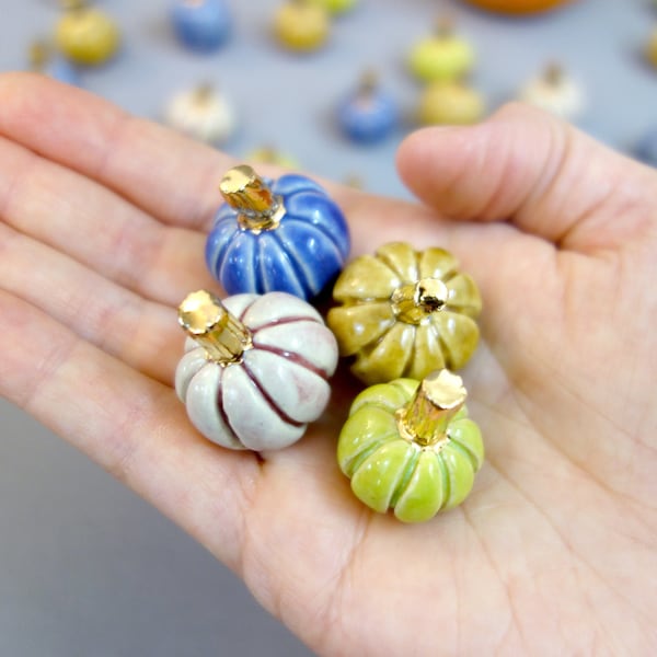 Mini Ceramic Pumpkins - Etsy
