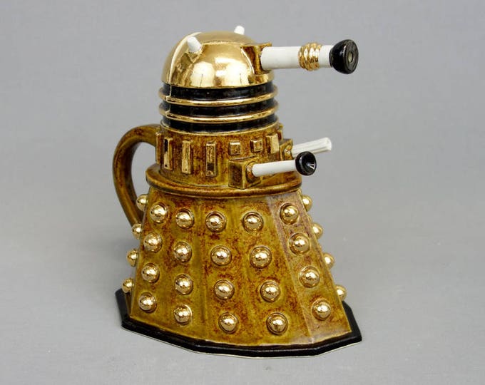 Golden Dalek Teapot Doctor Who Handmade Ceramic Teapot Glazed in Ocher ...
