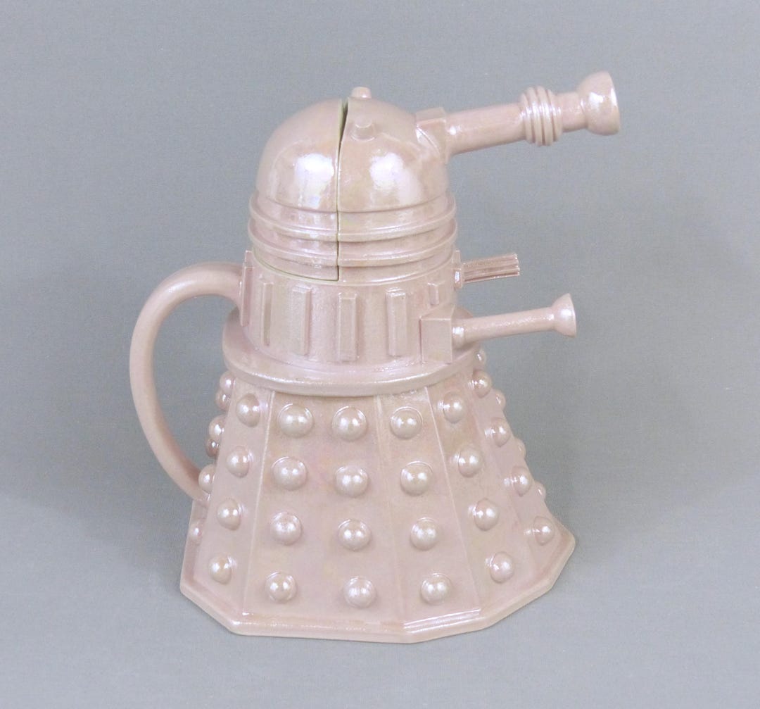 Pearlescent Pink Dalek Teapot- Exterminate - Scifi Robot Teapot ...