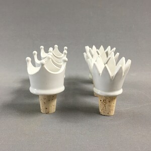 Ceramic Crown Bottle Stopper Decorative Wine Bottle Topper, White Royal ...