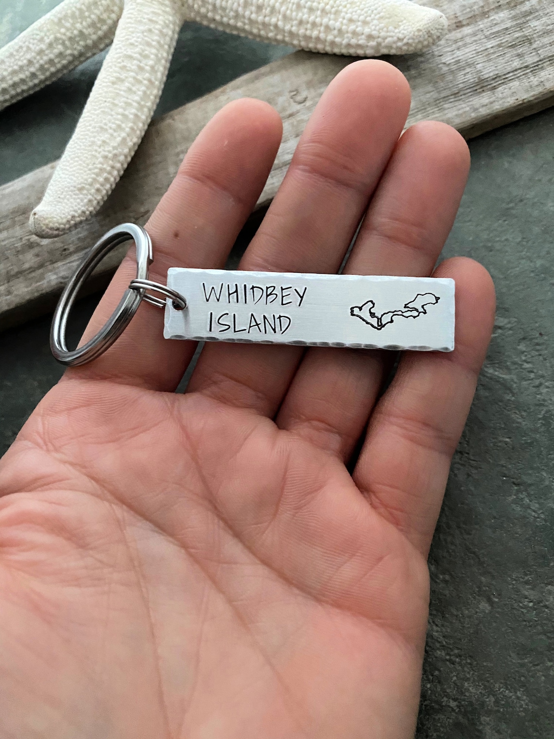 Whidbey Island Keychain Aluminum Hand Stamped Whidbey Bar | Etsy