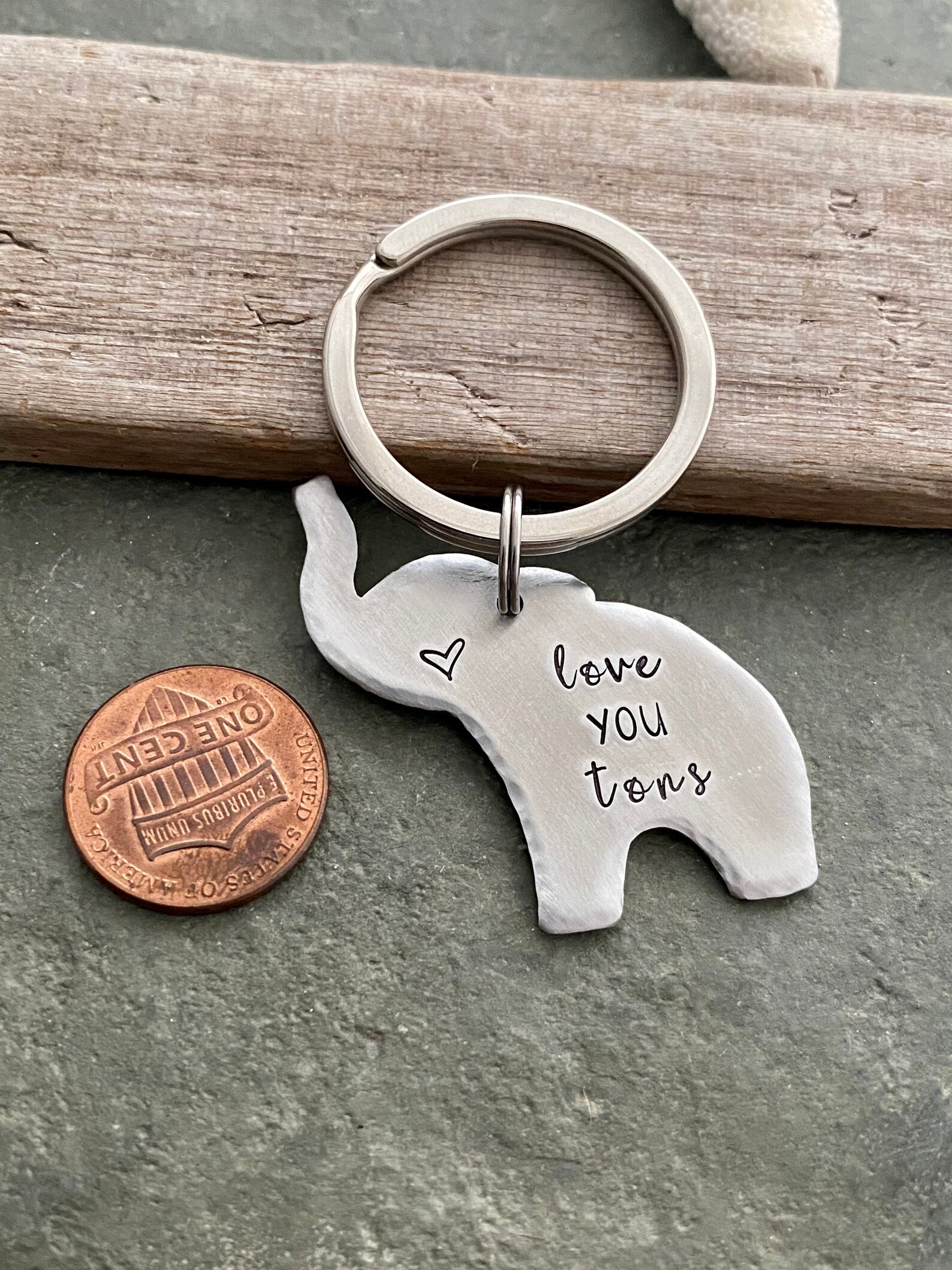 Love you tons elephant keychain lucky key ring gift for | Etsy