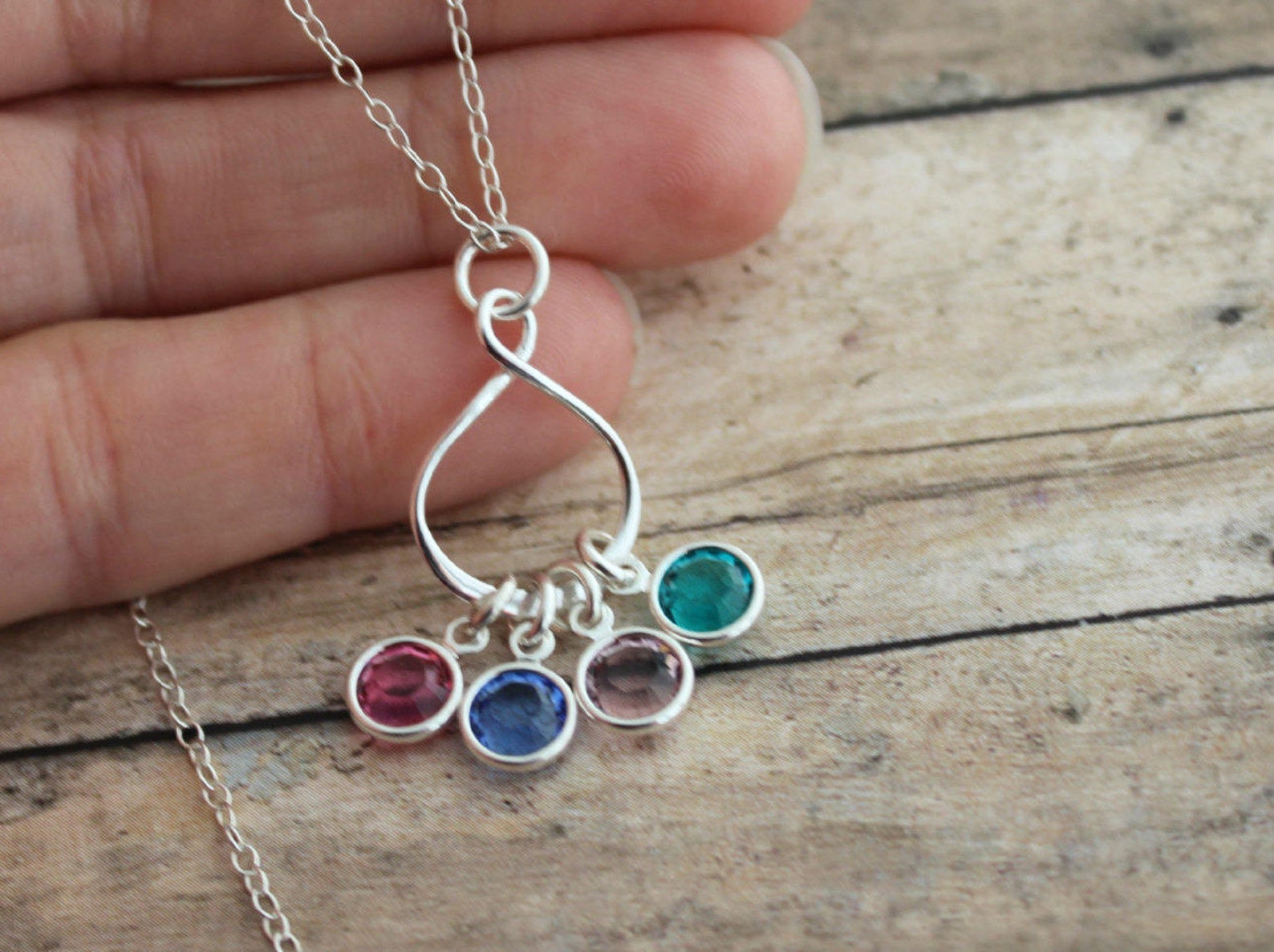 Family Eternity Circle Necklace Sterling Silver Infinity - Etsy