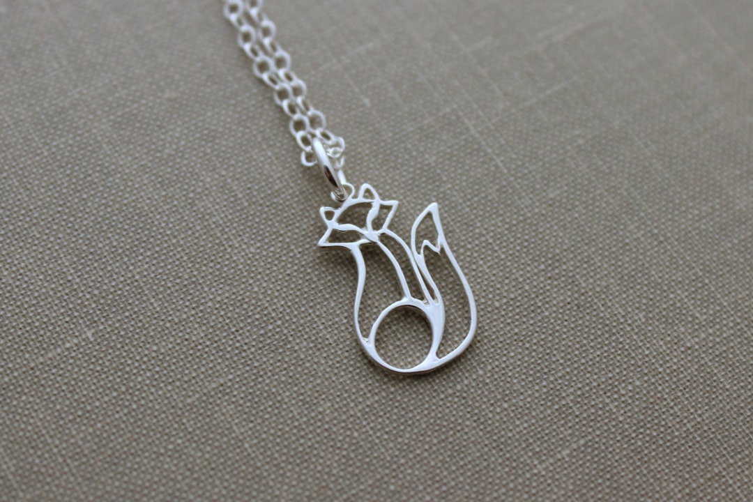 Sterling Silver Fox Necklace - Woodland Necklace - 925 Sterling Silver ...
