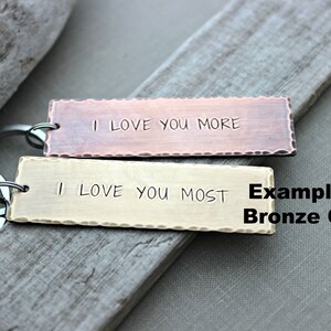 We Are Better Together Copper Hand Stamped Key Chain, Long Rectangle ...