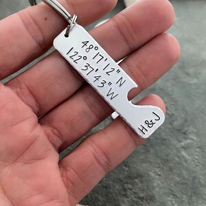 GPS Coordinates Keychain Set - Couples Key Chains - Connecting Heart ...