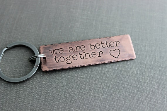 We Are Better Together Copper Hand Stamped Key Chain Long | Etsy