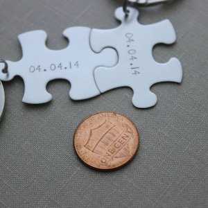 Interlocking Puzzle Keychain Set - Set of 2 - Stainless Steel - Hand ...