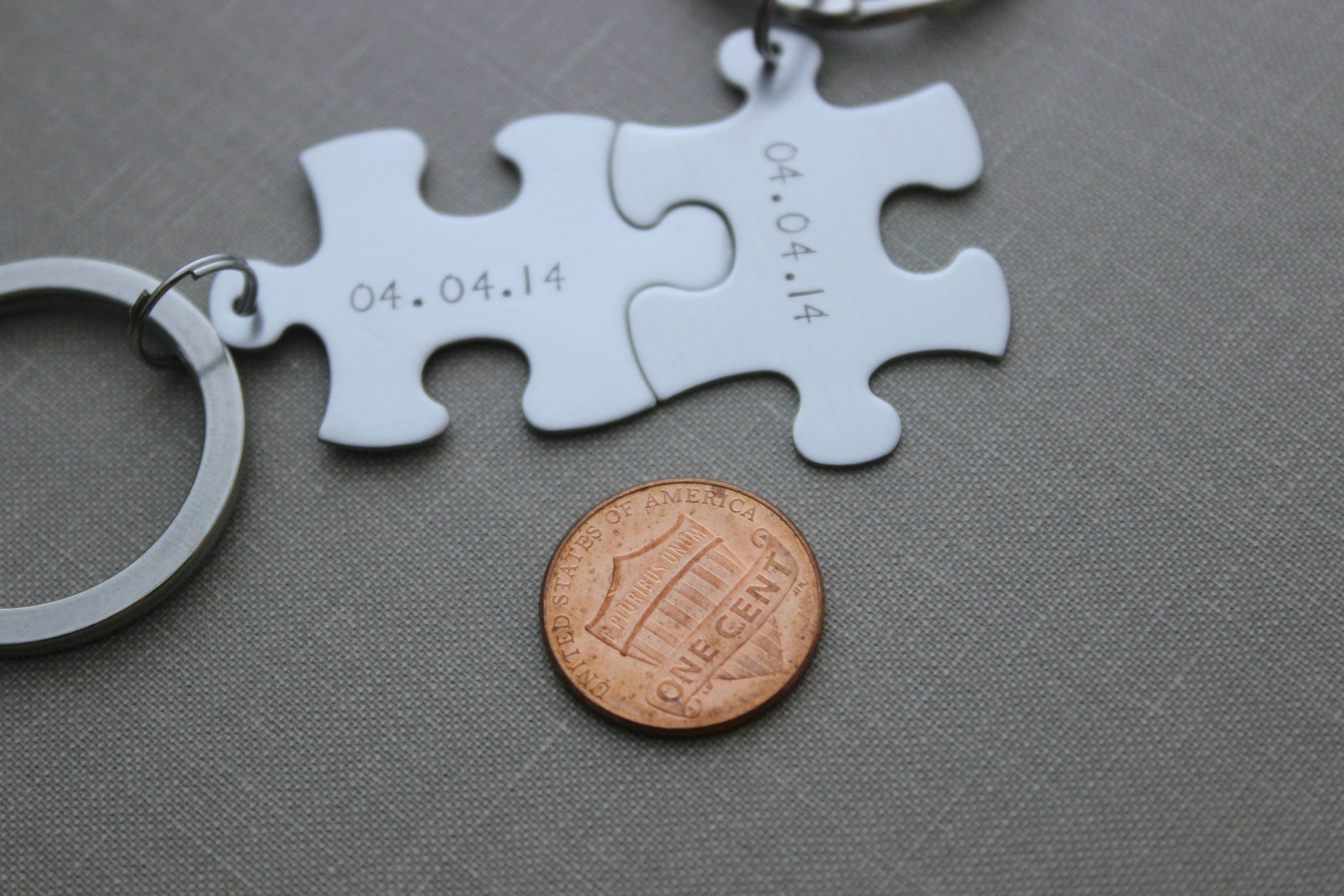 Interlocking Puzzle Keychain Set Set of 2 Stainless Steel - Etsy