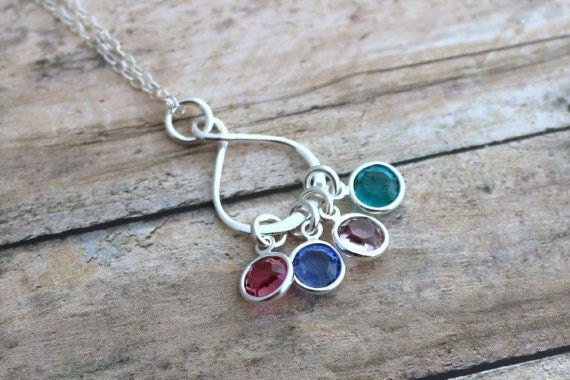Family Eternity Circle Necklace Sterling Silver Infinity - Etsy