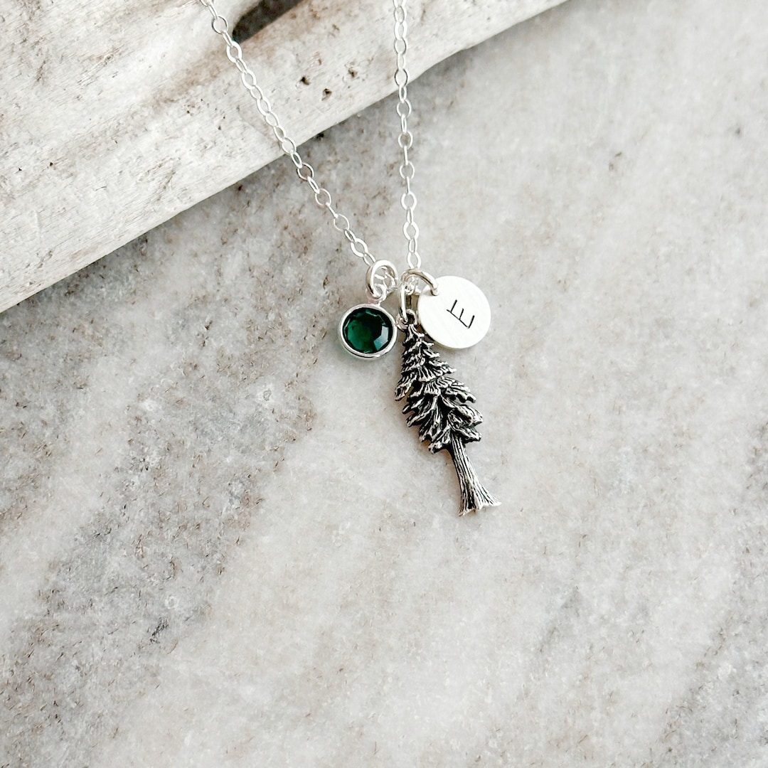 Pacific Northwest Pine Tree Charm Necklace, Sterling Silver ...
