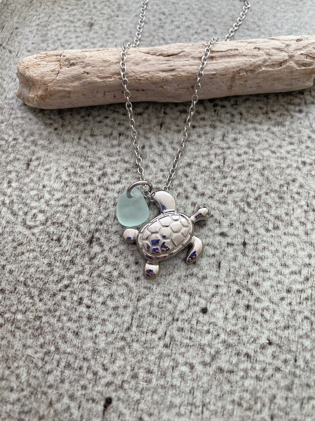 Sea Turtle Cremation Urn Pendant - Stainless Steel With Genuine Sea ...