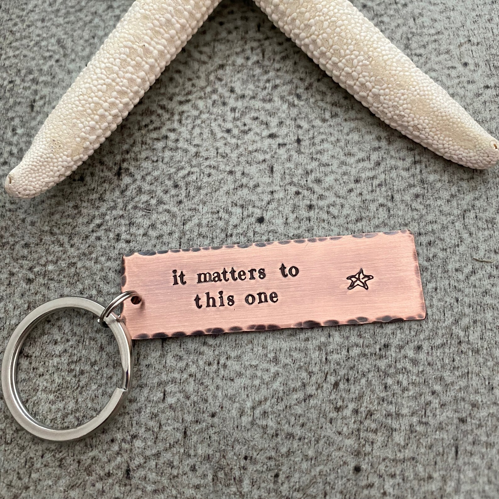 It Matters to This One Keychain, the Starfish Story Key Chain, Hand ...