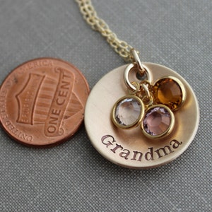 Hand Stamped Bronze and 14k Gold Filled Chain Grandma Necklace ...