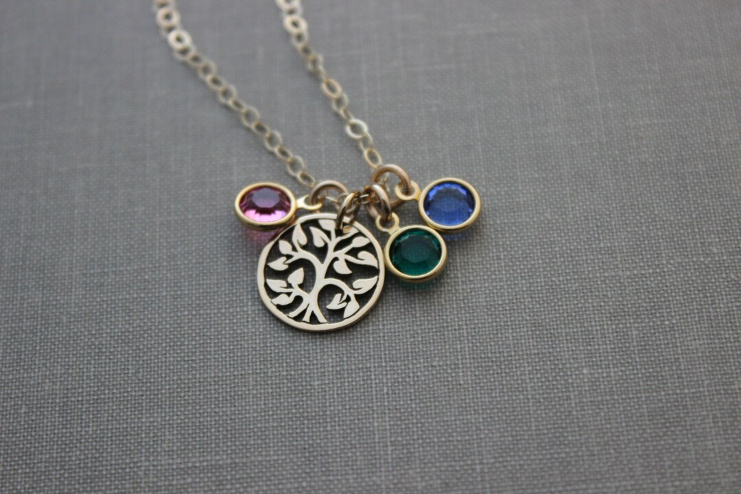 Bronze Family Tree Necklace With 14k Gold Filled Chain and - Etsy