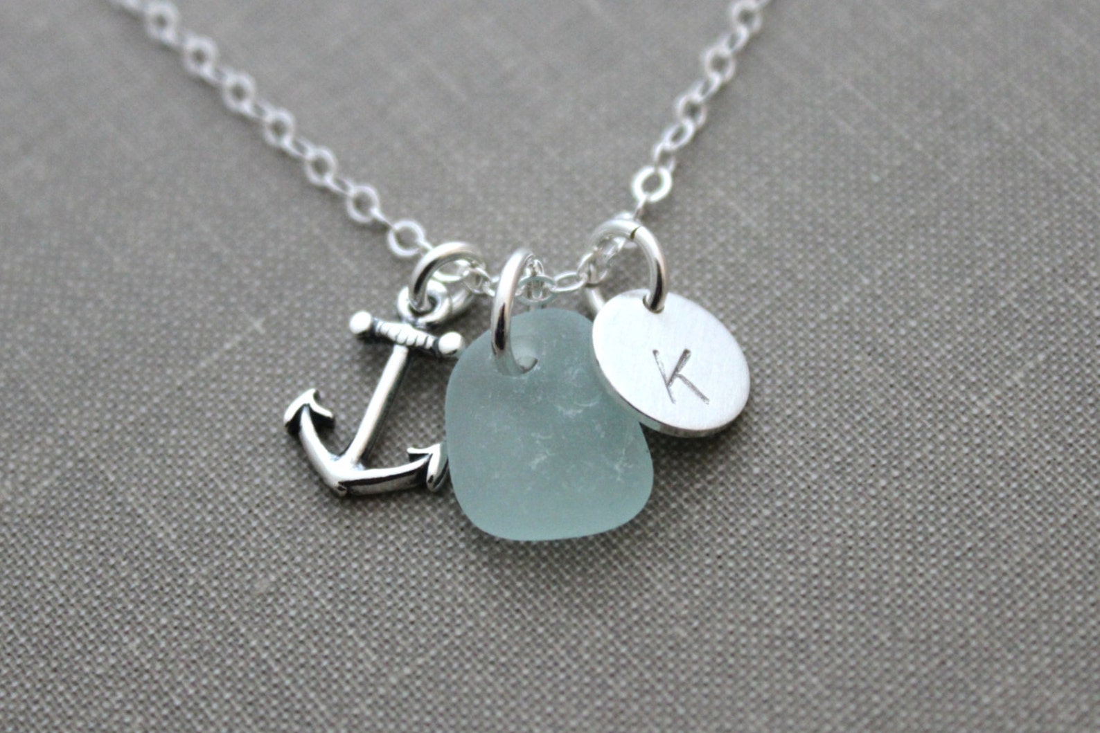 Genuine Sea Glass Jewelry Sterling Silver Personalized Charm - Etsy