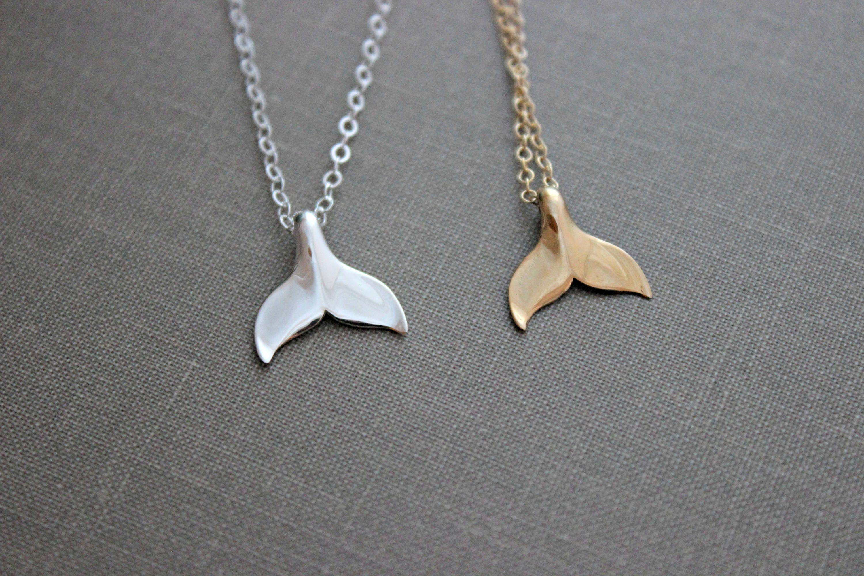 Bronze or Sterling Silver Mermaid Tail Necklace 14k Gold - Etsy